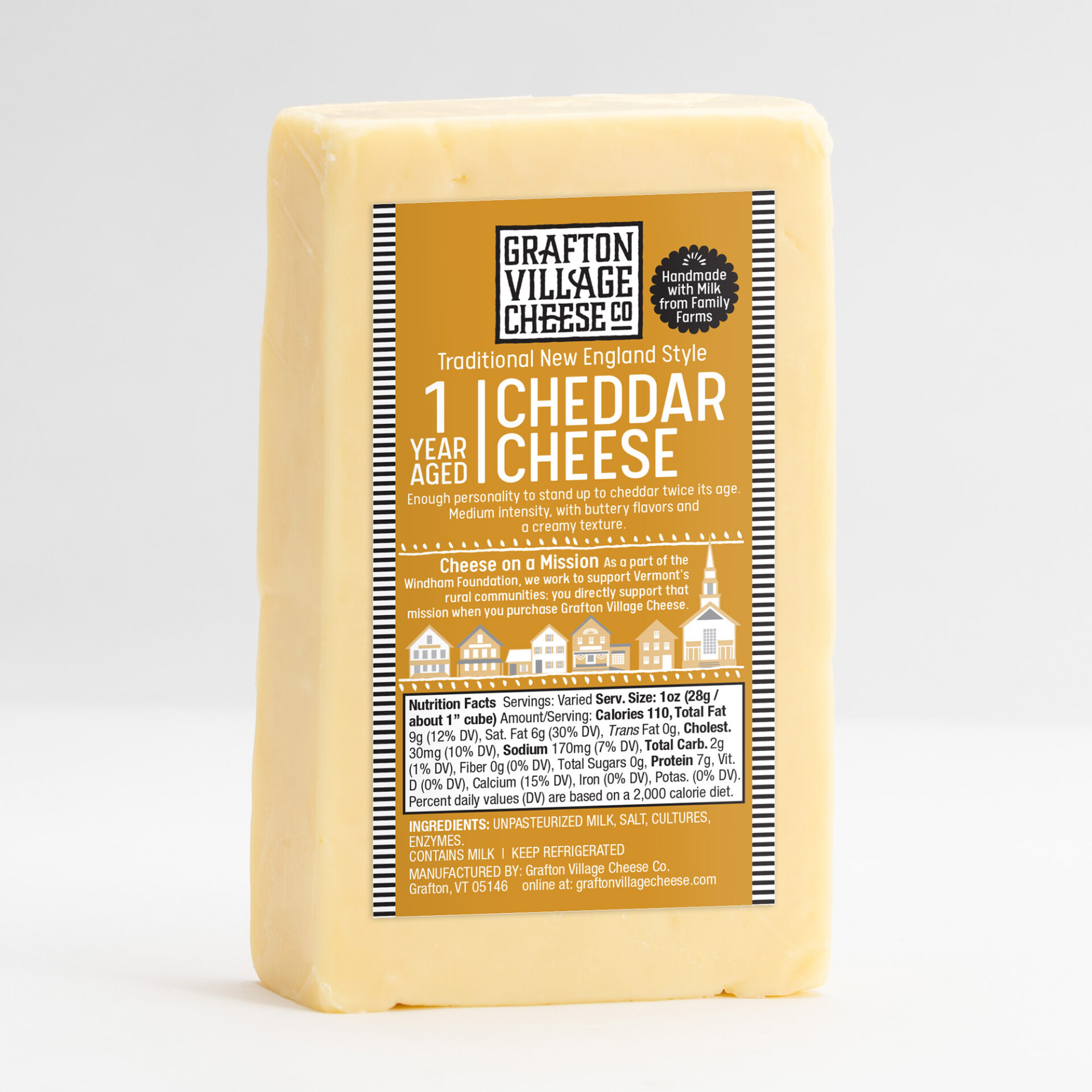 1 Year Aged Cheddar | Grafton Village Cheese