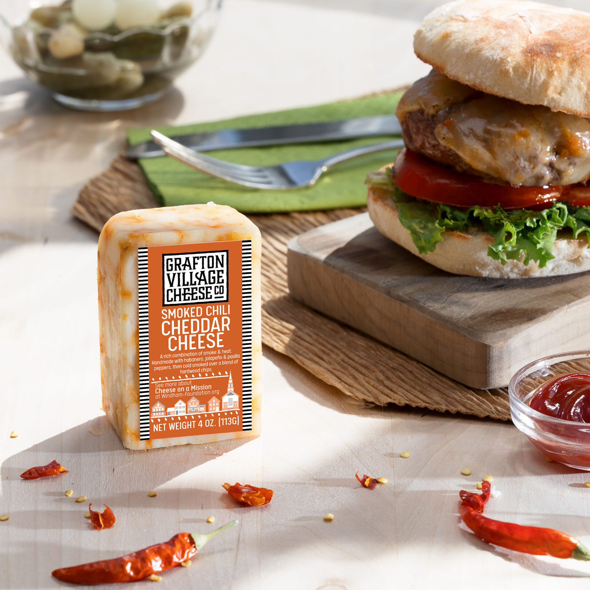 Smoked Chili Cheddar Cheese | Grafton Village Cheese